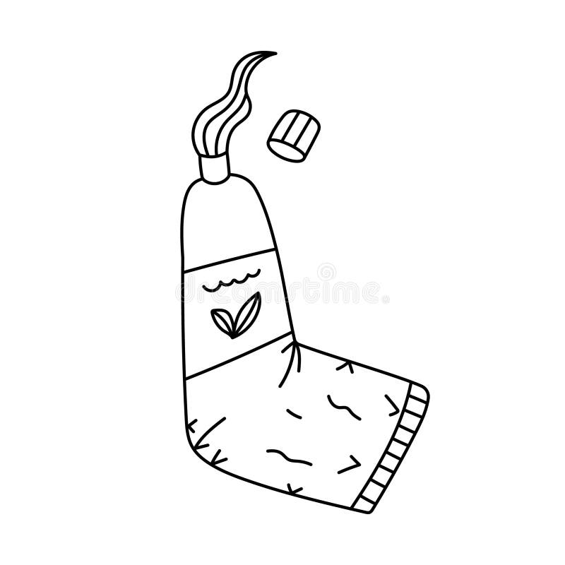 Lovely Black and White Twisted Toothpaste Tube with Cap and Squeezing ...