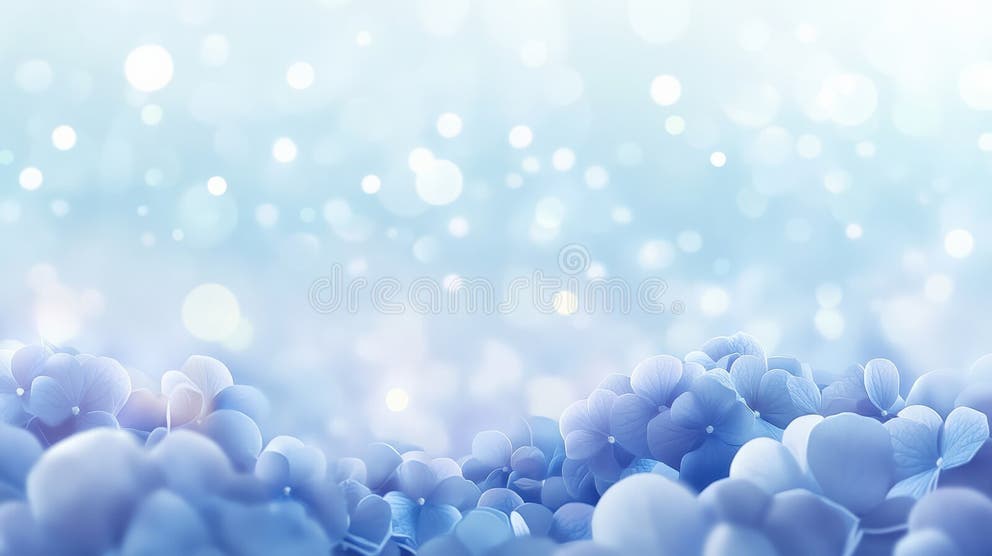 Lovely Blue Hydrangeas Cluster in Soft Focus with Periwinkle Background ...