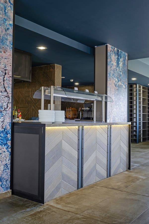 Blue Interior of Restaurant with Sea Theme 5 Stock Photo - Image of ...