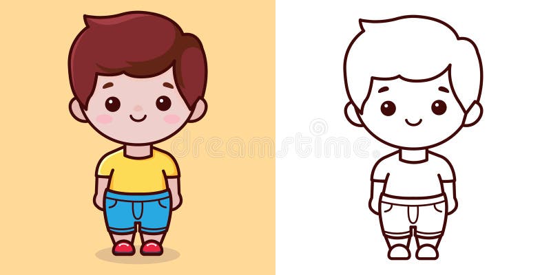 Lovely Boy. Childrens Coloring Book Stock Vector - Illustration of ...