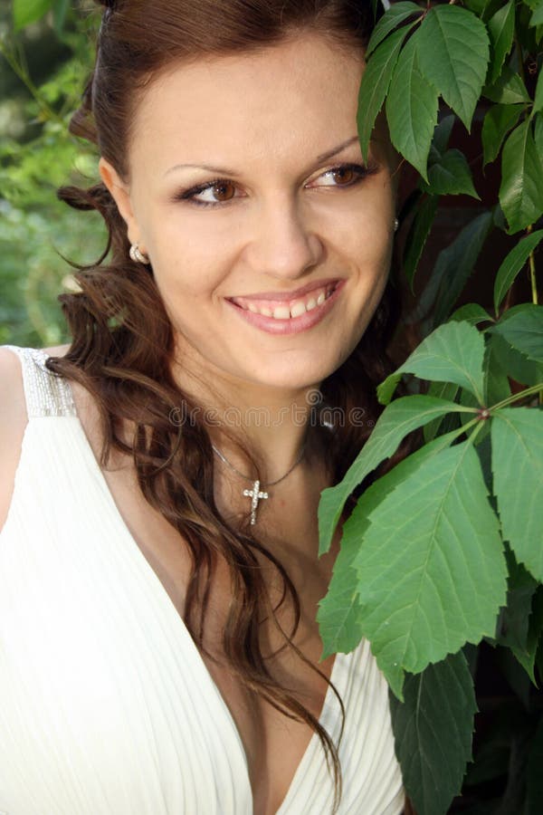Lovely bride stock image. Image of lady, brunette, closeup - 43466125
