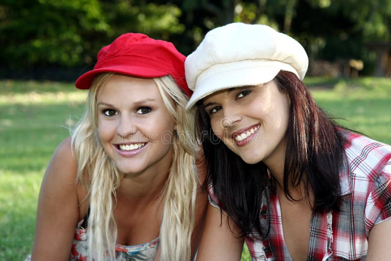 Tree Hugging Pretty Girls Stock Image Image Of Blonde 24150805