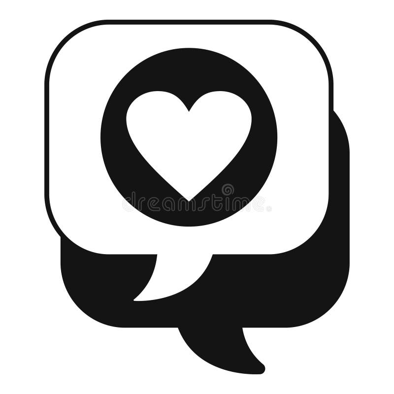 Lovely Chat Icon Simple Vector. Love Message Stock Vector ...