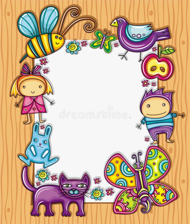 Lovely children frame stock vector. Illustration of child - 18981130