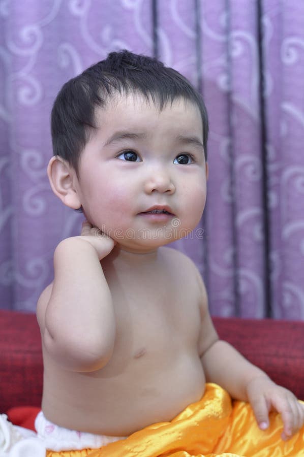 A Little Baby with Beautiful Eyes Stock Photo - Image of china, head ...