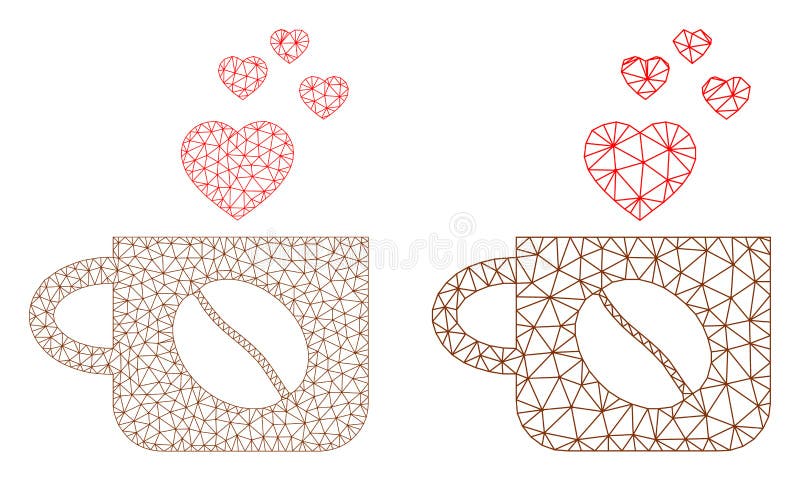 Lovely Coffee Cup Icon - Vector Polygonal Mesh Stock Vector ...