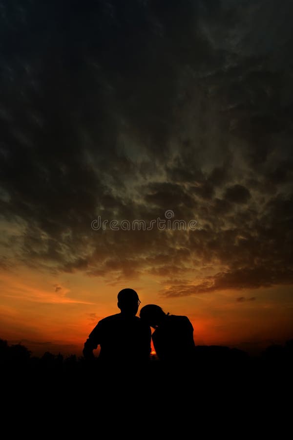 Lovely Couple on Sunset, Romantic Mood Stock Image - Image of love ...