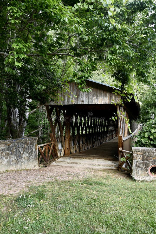 Lovely Covered Bridge, Alabama, USA Stock Photo - Image of wood, lush ...