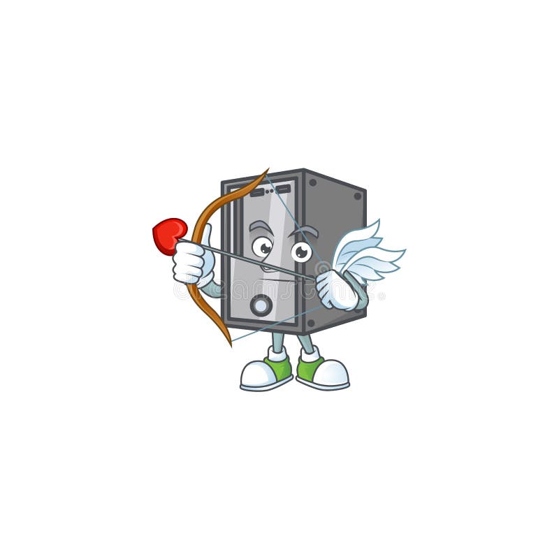 A Lovely CPU Cupid with Arrow and Wings Stock Vector - Illustration of ...