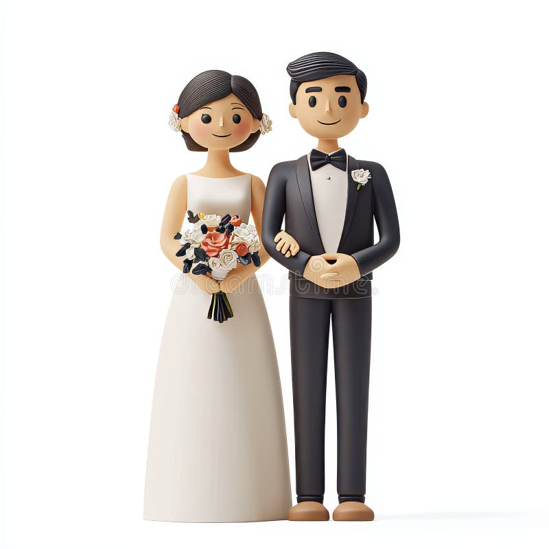 Lovely 3D Model of Wedding Figurines: Commemorating Love and Dedication ...