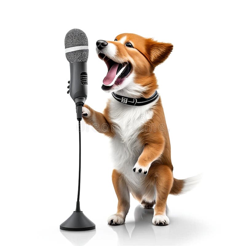Dog Singing Microphone Stock Illustrations – 153 Dog Singing Microphone ...