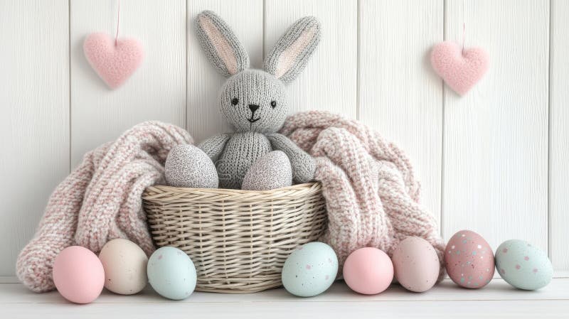 Lovely Easter Gift Basket Packed with Bunnies, Eggs, and Chocolate ...