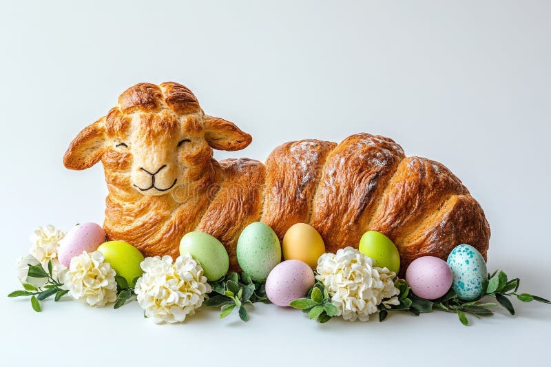 A Lovely Easter Lamb Cake and Hand-decorated Eggs, Typical Czech Easter ...