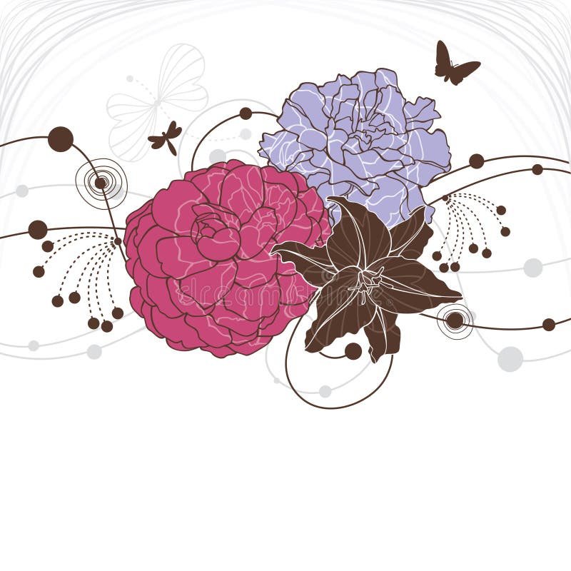 Lovely floral card stock vector. Illustration of date - 19273112