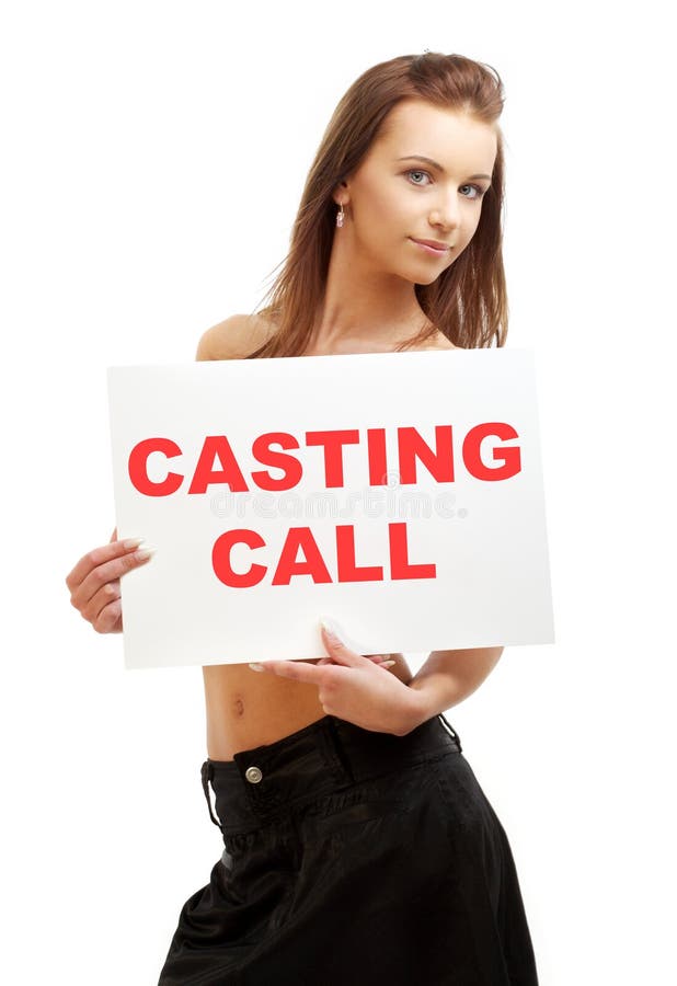 Lovely Girl Holding Casting Call Board Stock Image - Image of caucasian ...