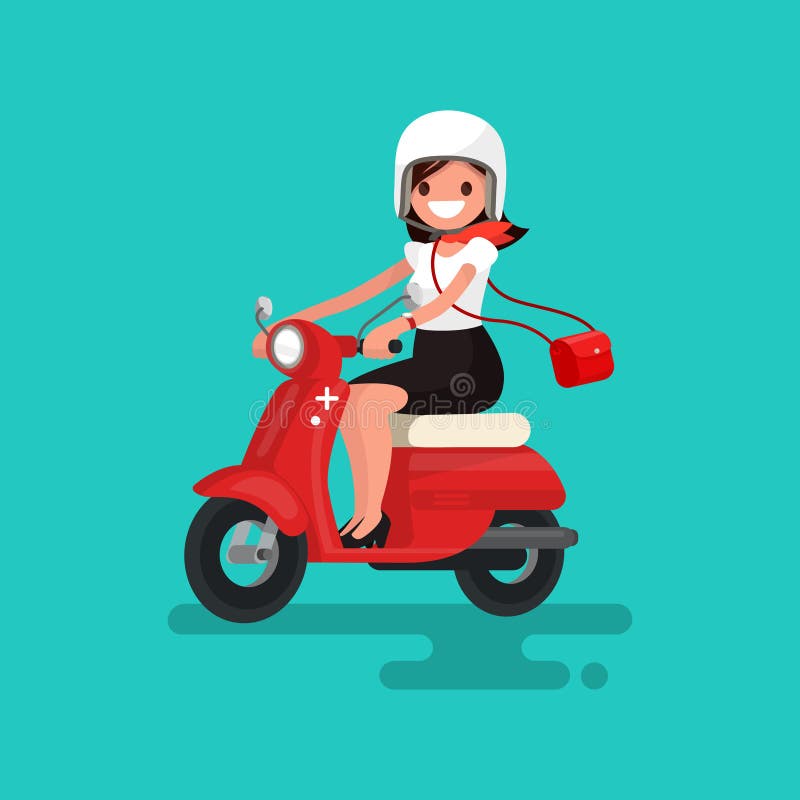 Girl Moped Cartoon Stock Illustrations – 635 Girl Moped Cartoon Stock ...