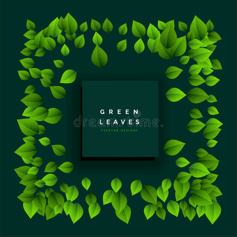 Lovely Green Leaves Frame with Text Space Stock Vector - Illustration ...