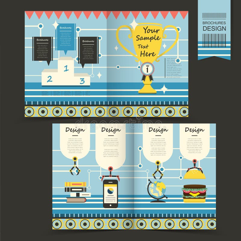 Lovely Half-fold Brochure Template Design Stock Vector - Illustration ...