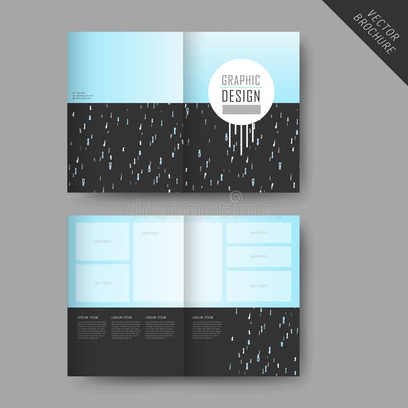 Lovely Half-fold Brochure Template Design Stock Vector - Illustration ...