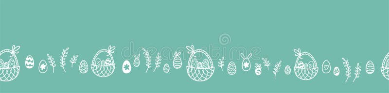 Horizontal Easter Egg Border Stock Vector - Illustration of borders ...