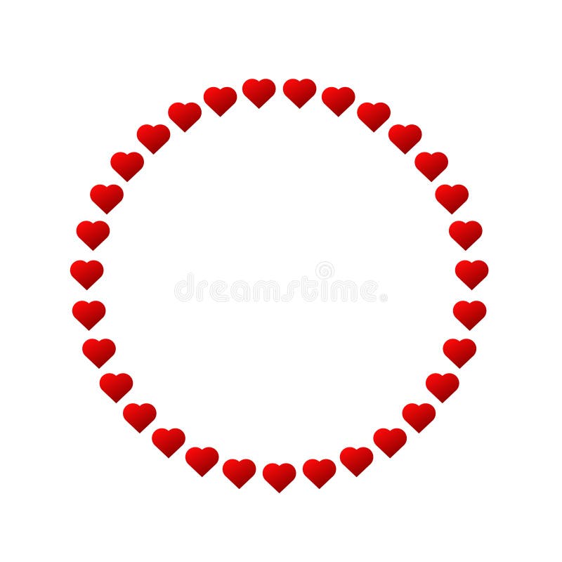 Lovely heart circle frame. stock vector. Illustration of design - 337499748