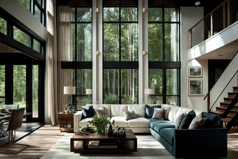 Lovely Home with Beautiful Windows and Contemporary Interior Design ...
