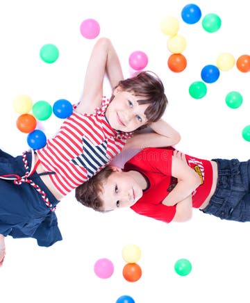 A Lovely Kids are Playing with Balls Stock Photo - Image of amusement ...