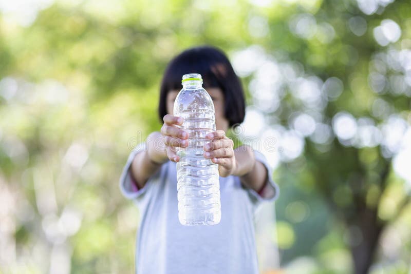 Lovely Little Girl Drinking Water Stock Image - Image of portrait ...