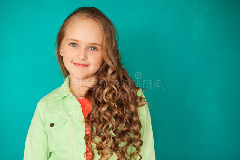 Lovely Little Lady in Green Jacket Stock Image - Image of fashion ...