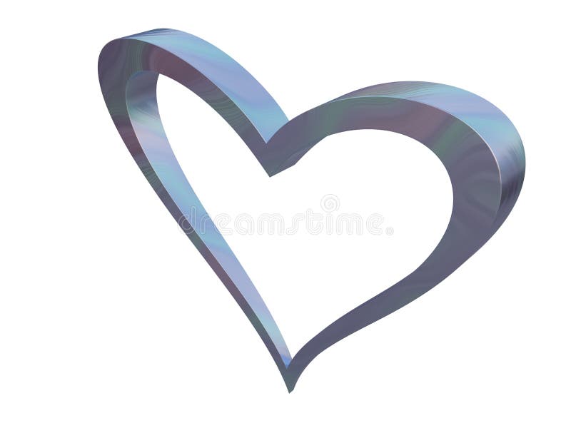 Lovely Metal Heart. 3d Render. Stock Illustration - Illustration of ...