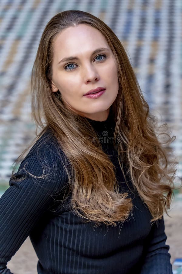 A Lovely Model Poses Inside a Home Environment Stock Image - Image of ...