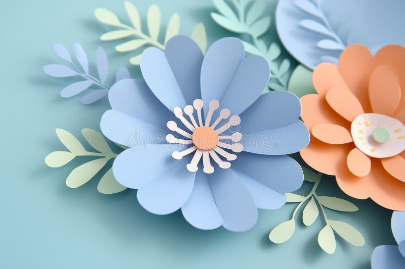 A Lovely Paper Background with a Pink Flower Pattern and a Paper Rose ...