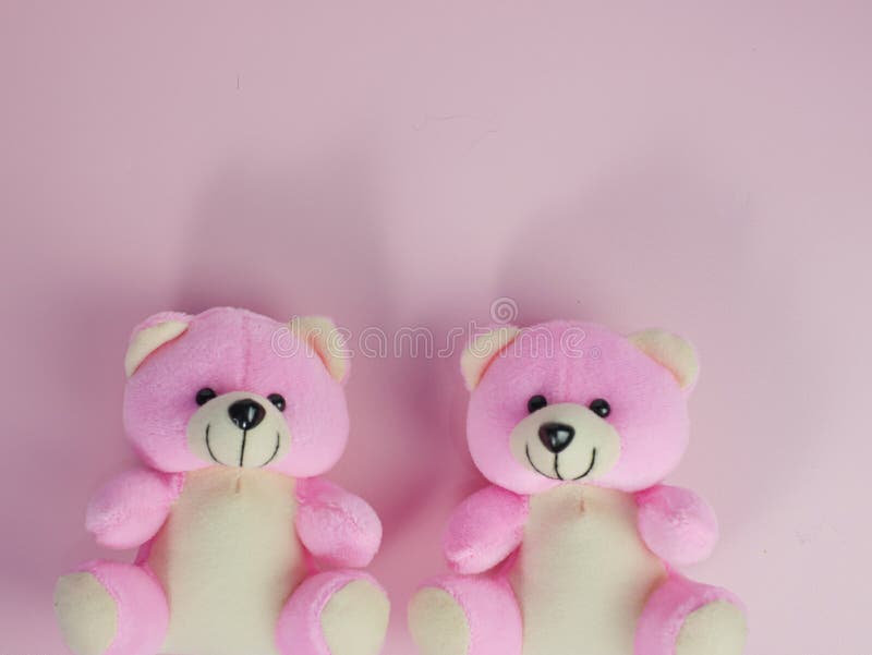 Lovely Pink Bear Doll on Pink Background. Adorable Pink Bear for ...