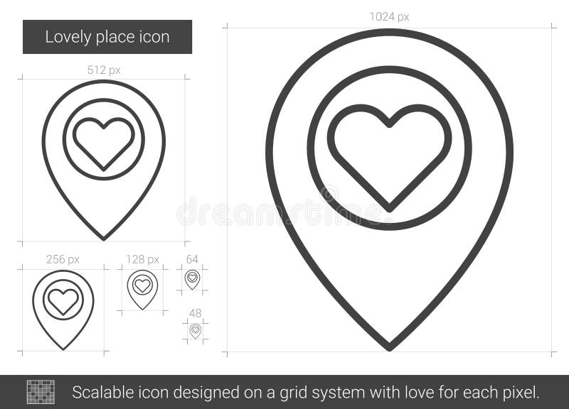 Lovely place line icon. stock vector. Illustration of navigation - 94422820
