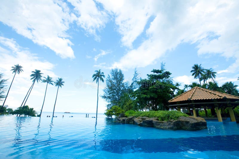 Lovely Pool Overlooking the Sea Stock Photo - Image of caribbean ...