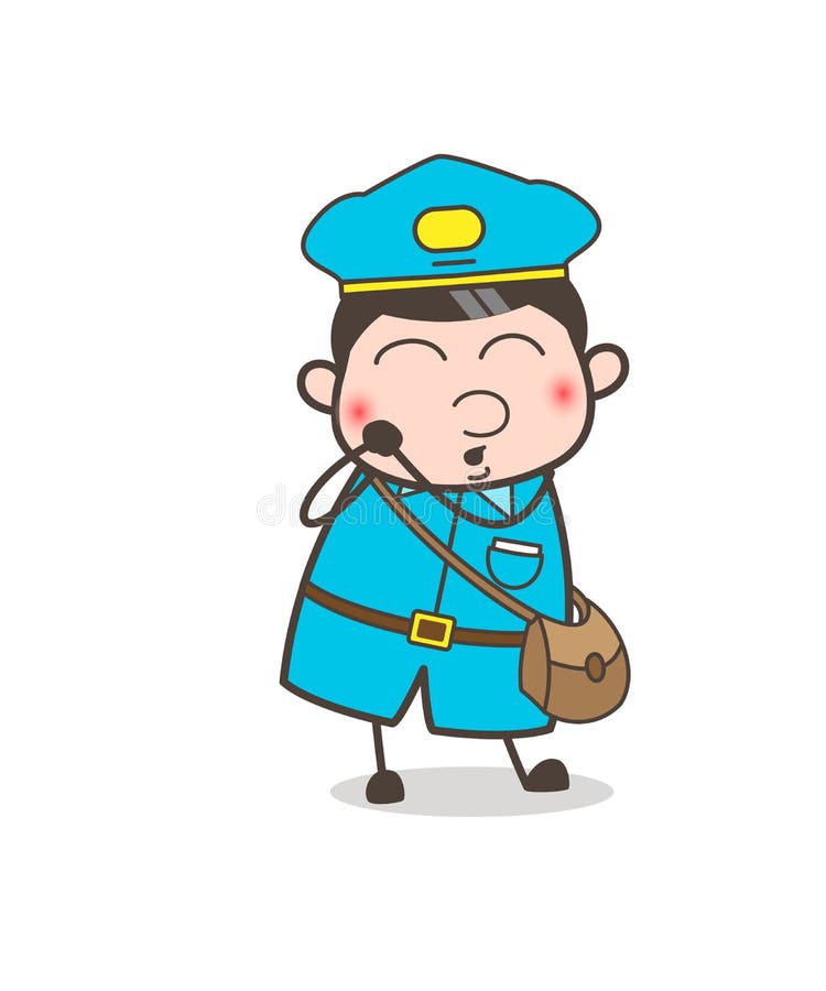 Lovely Postboy Blushing Expression Vector Stock Illustration ...