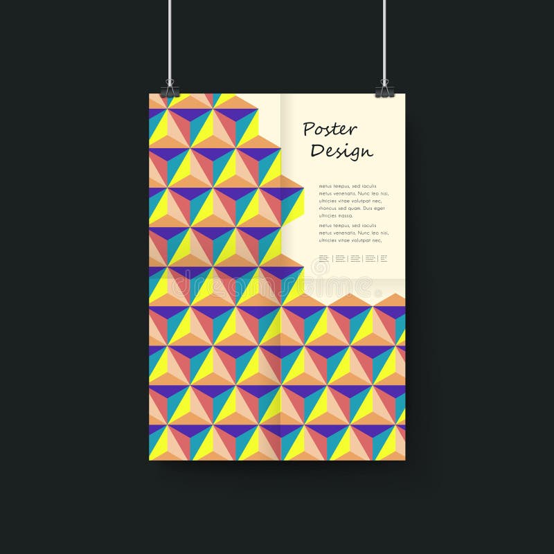 Colorful Triangle Pattern Background Tri Fold Brochure Stock Vector ...