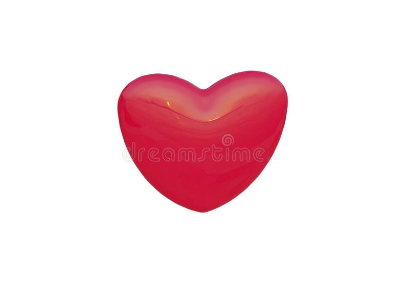 Lovely Red Heart. 3d Render. Stock Illustration - Illustration of icon ...