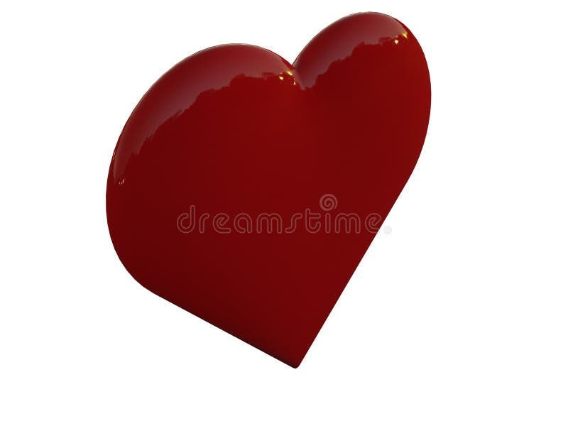 Lovely Red Heart. 3d Render. Stock Illustration - Illustration of white ...