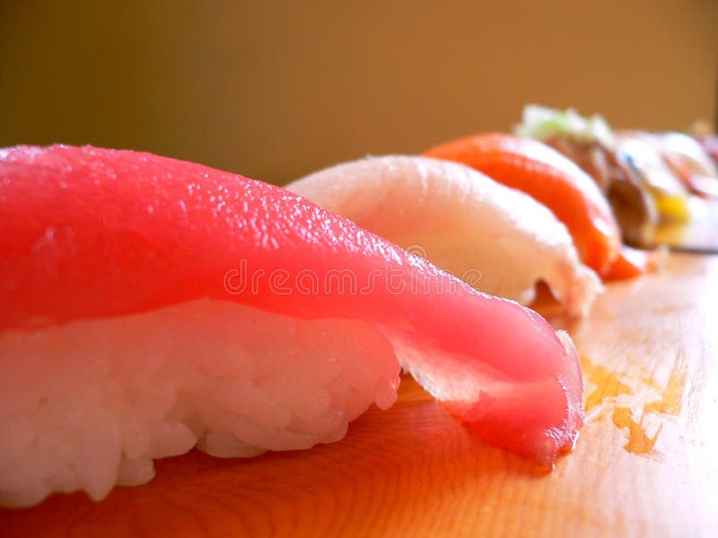 Lovely row of sushi stock image. Image of seafood, mango - 2863209