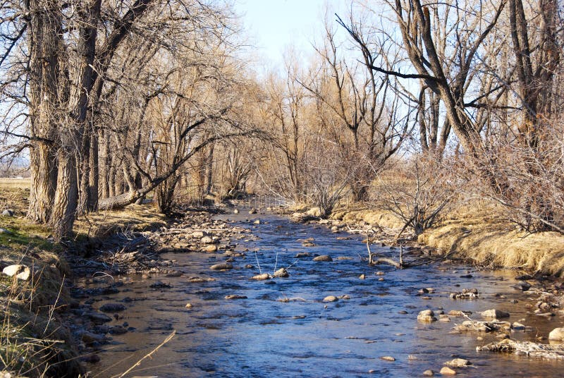 Prairie Stream stock photo. Image of clouds, land, countryside - 16431112