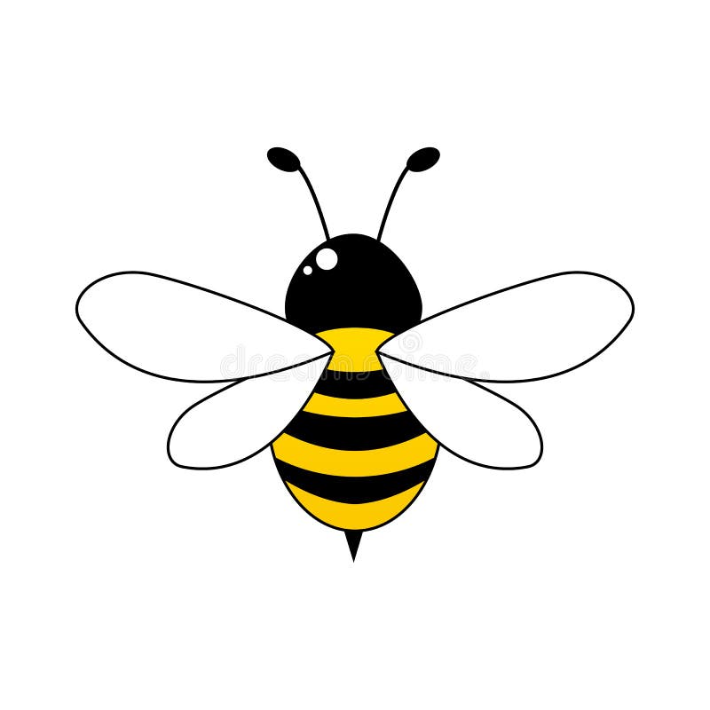 Lovely Simple Design of a Yellow and Black Bee Stock Vector ...