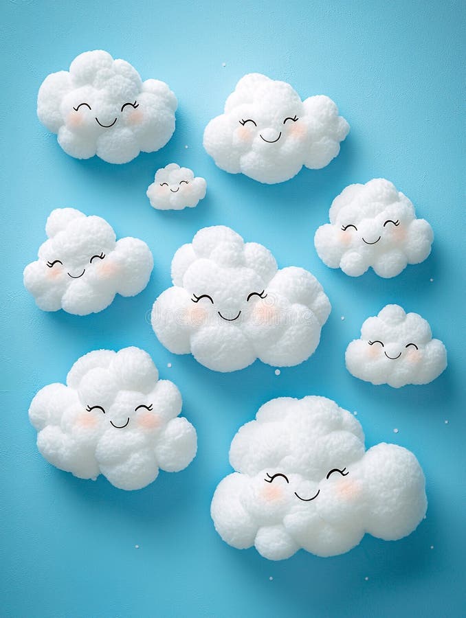 Lovely Smiling Cloud Collection Stock Illustration - Illustration of ...