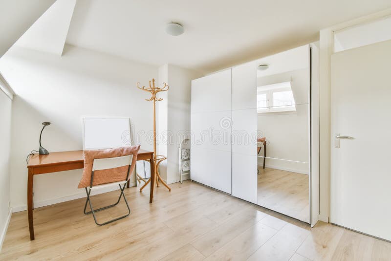 A Lovely Spacious Room with a Work Area Stock Image - Image of wealth ...