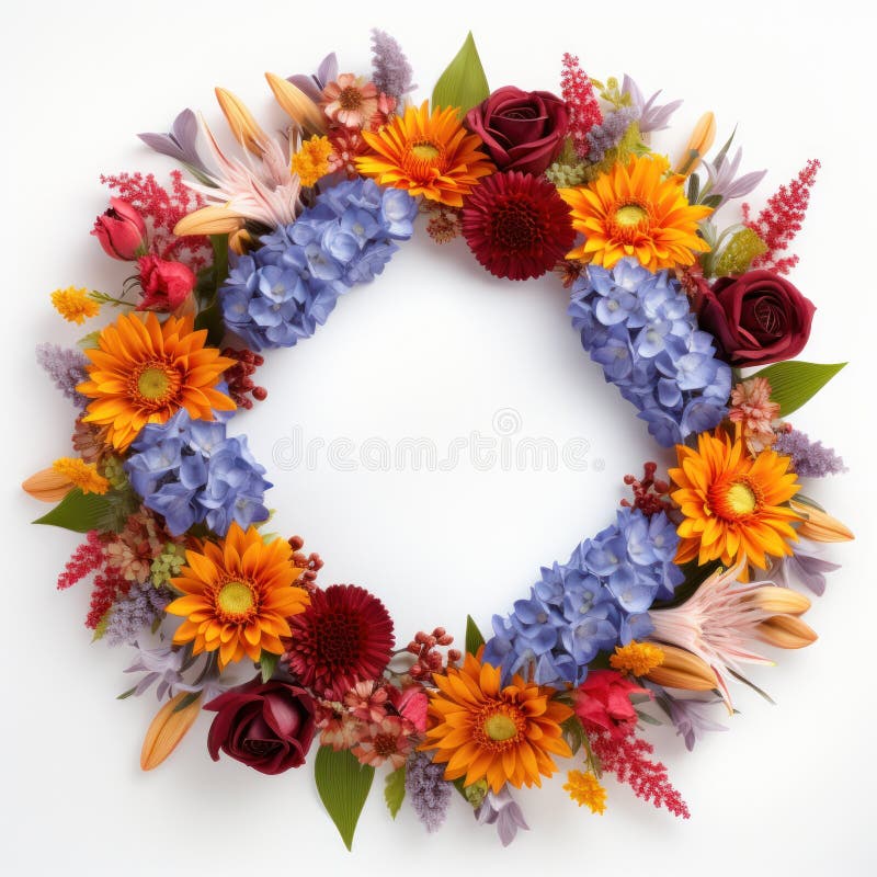 Lovely Spring Flowers and Leaves on White Background with Negative ...