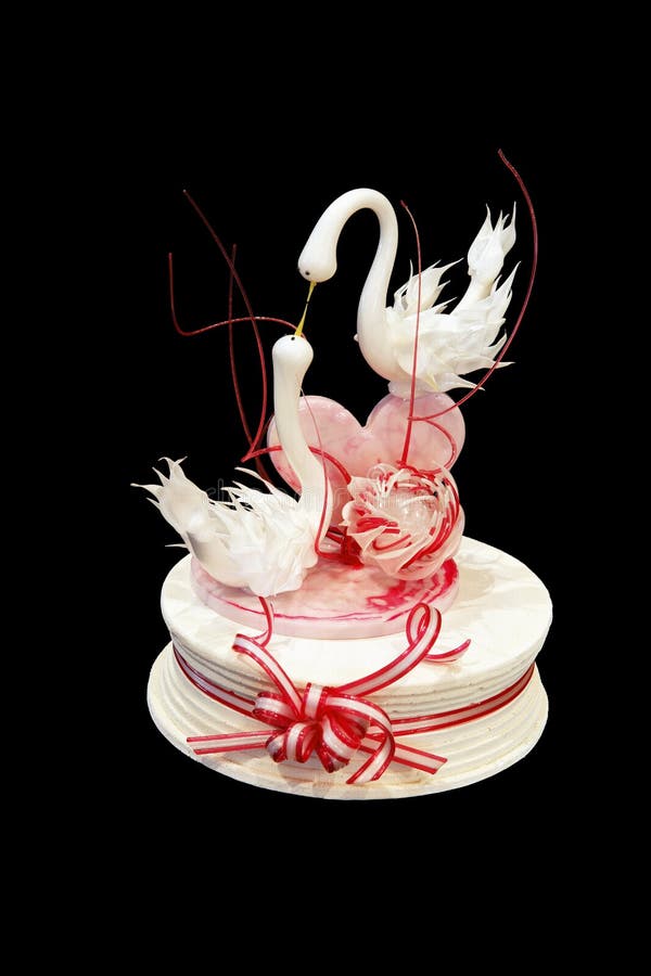 Lovely Sugar Work with Swans and Heart Stock Image - Image of ...