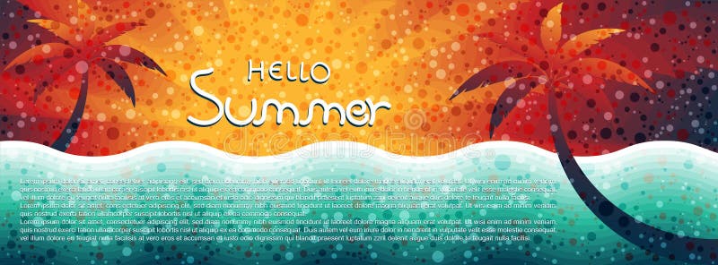Lovely Summer Banner.Abstract Minimal Summer Background, Vector ...