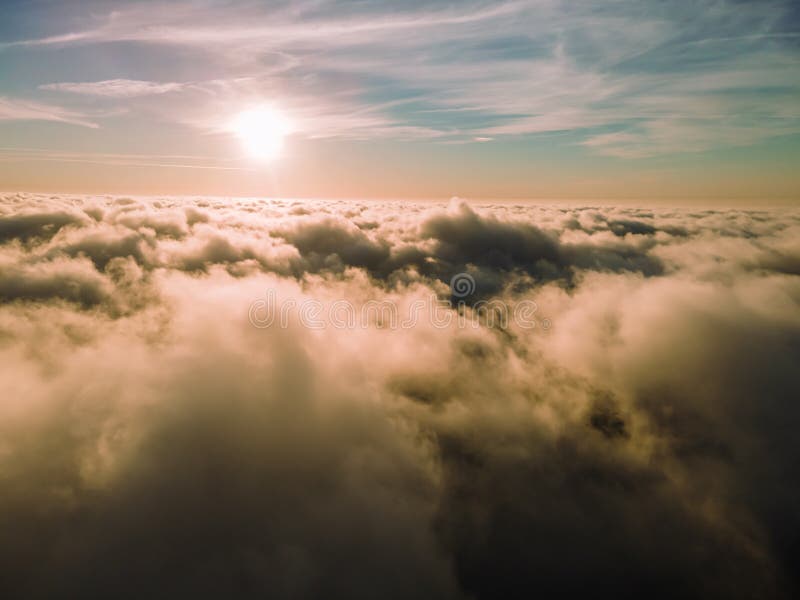 Lovely Sunset Over the Clouds. the Rays of the Sun Beautifully Pass ...