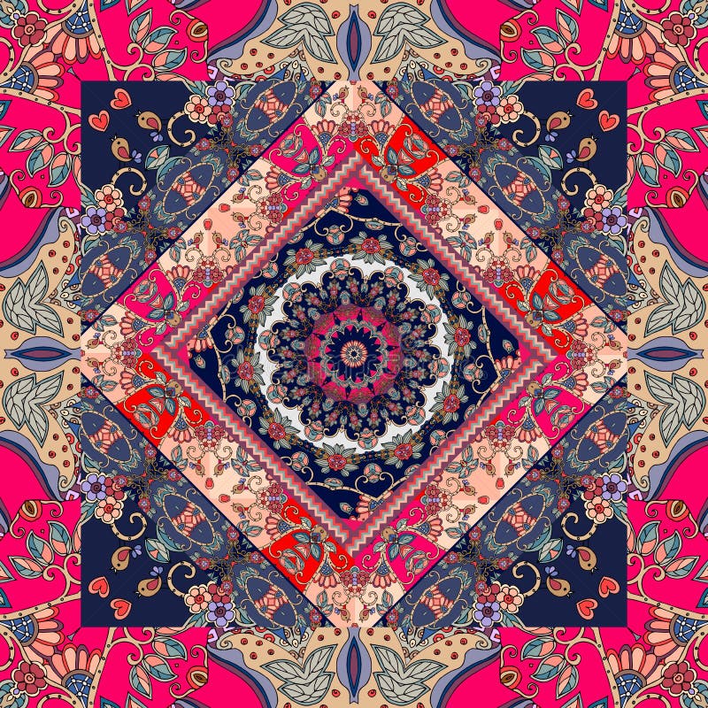 Lovely Tablecloth. Russian Patchwork Pattern. Scarf, Carpet Stock ...