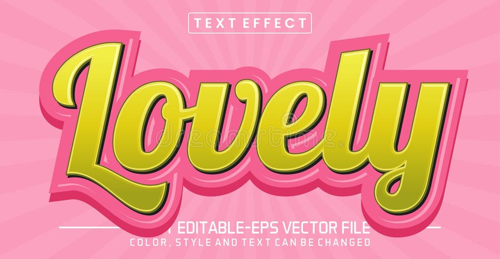 Lovely Text Editable Style Effect Graphic Text Template Stock Vector ...
